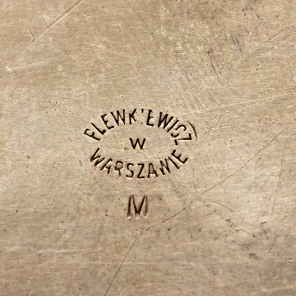 Купить антикварную икорницу в стиле модерн «Рыба», хрусталь, посеребренный металл, Plewkiewicz & Co.