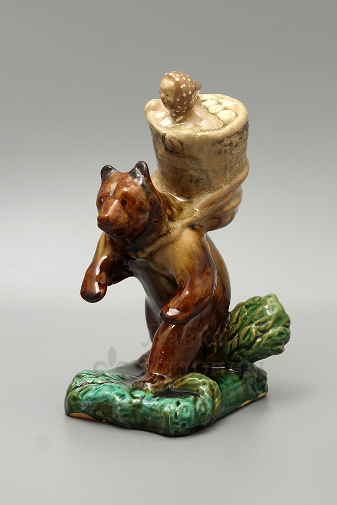 Статуэтка «Маша и медведь Гжель 1950 60 гг керамика